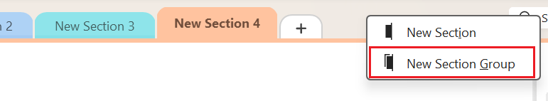 Create section group in Notebook - Microsoft Q&A