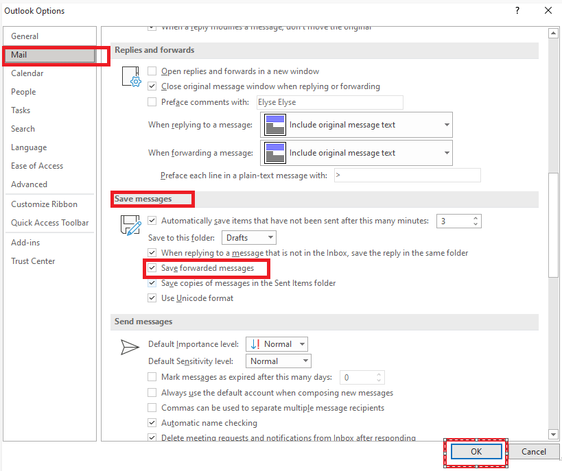 how come my forwarded messages through a rule are not showing in sent ...