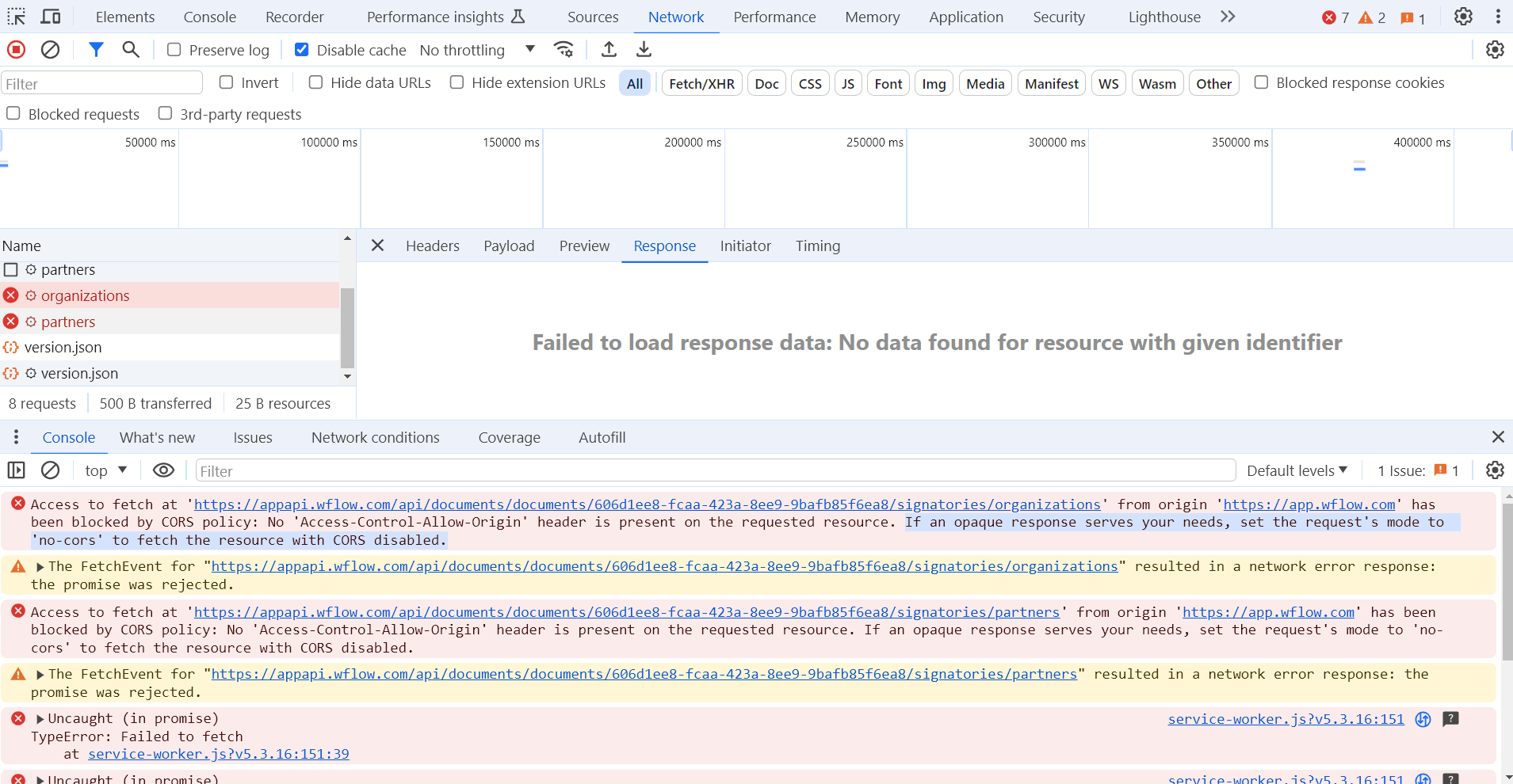 Failed API requests from FE App (status code = 0) are missing in Insights Logs - Microsoft Q&A