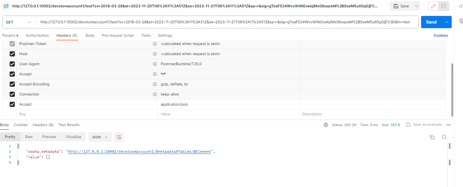 Table in local emulator with CapsLock in table name is can't access by postman - Microsoft Q&A