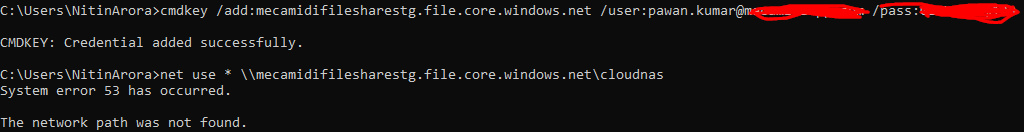 Unable to connect Azure file share with P2S and using AD authication - Microsoft Q&A