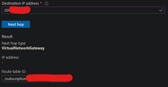 Subnet routing table not updating after changes to local network gateway - Microsoft Q&A