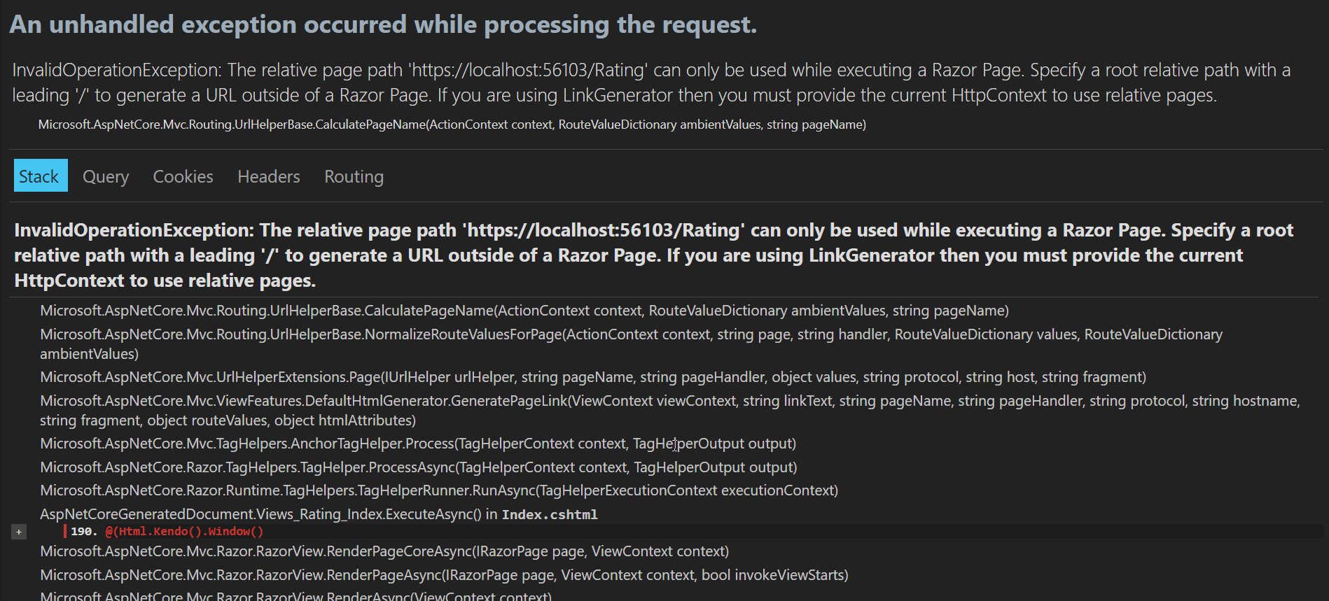 Go to the top of the page in Razor - Microsoft Q&A