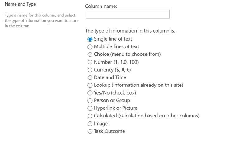 Microsoft Lists Column Types are limited on my version - Microsoft Q&A