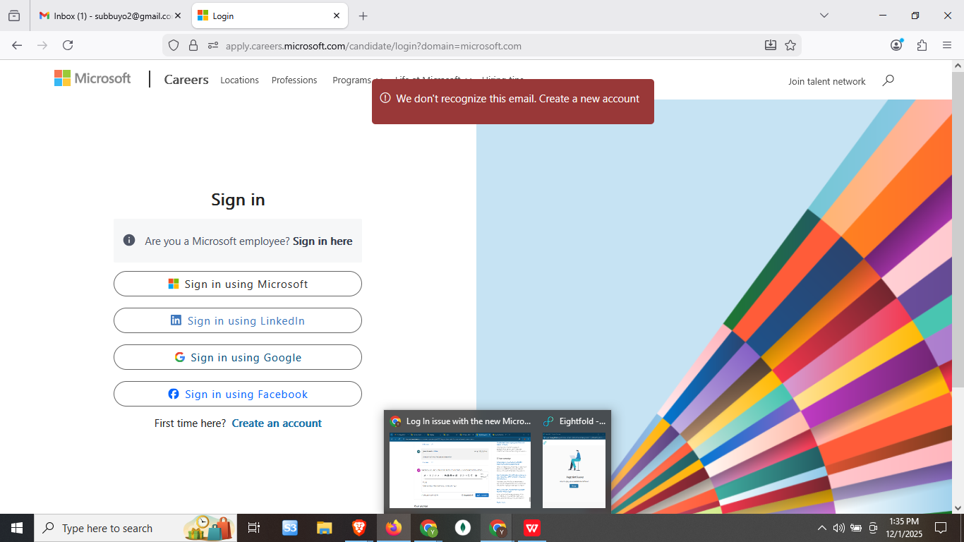 Log In issue with the new Microsoft Careers - Sign-In loop - Microsoft Q&A