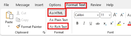 Pasting into Outlook does not keep formatting. No "Options" available when pasting, only Ctrl V ...