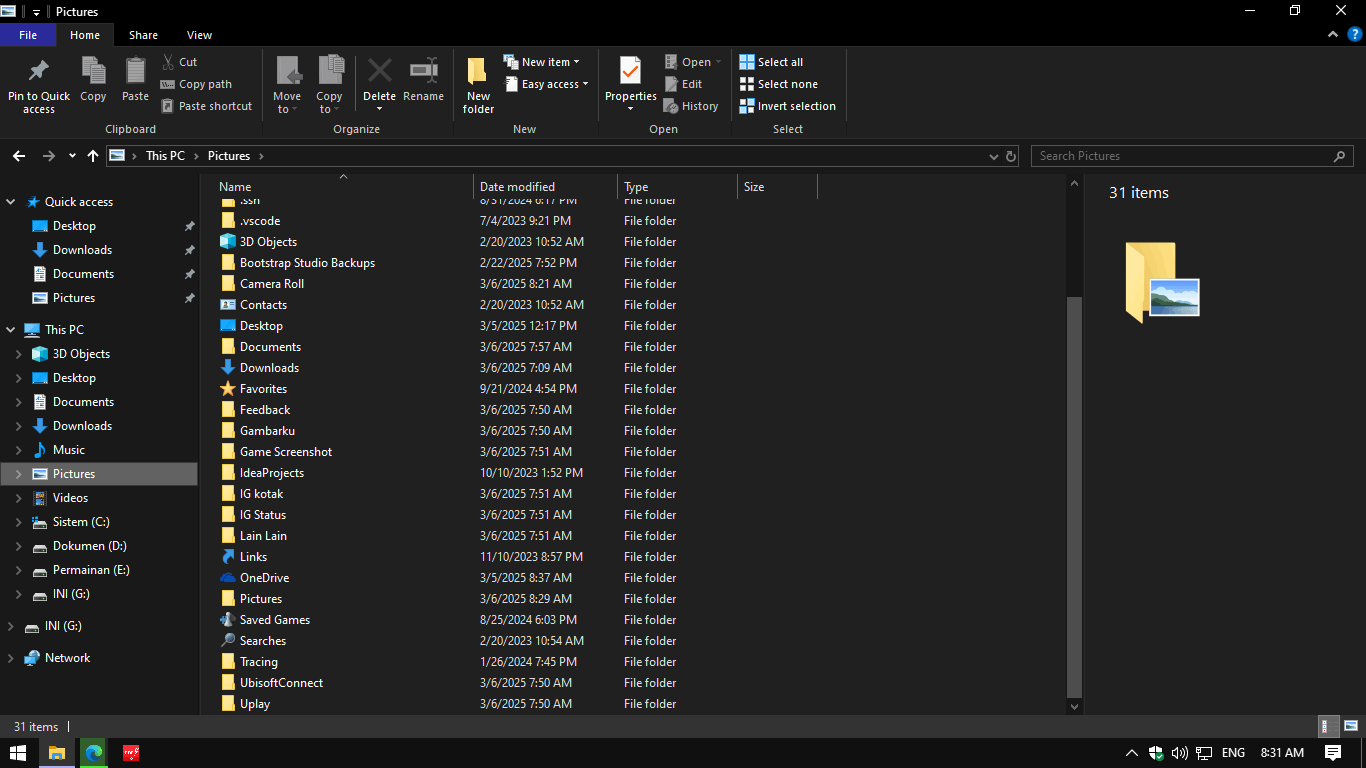 I accidentally move my "pictures" folder to C:/user/owner (my user folder) how to restore it ...