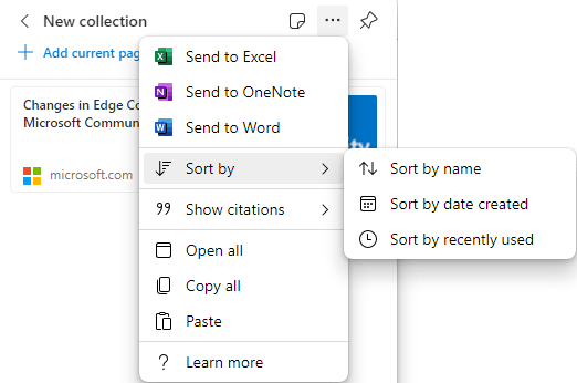 Changes in Edge Collections - Microsoft Q&A
