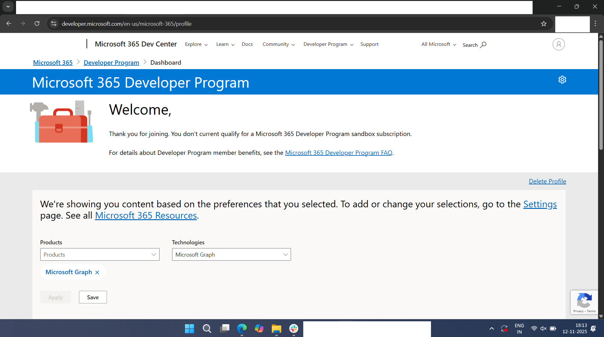 Request for manual provisioning of Microsoft 365 Developer Program ...