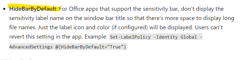 How to hide the Sensitivity Bar in Microsoft 365? - Microsoft Q&A