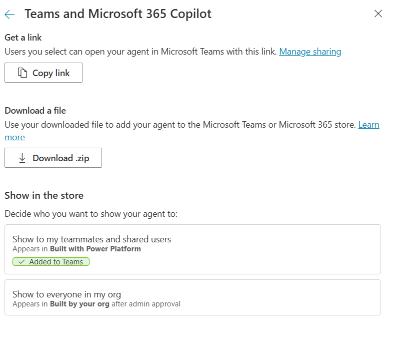 Agent not showing in Teams app store "Built with Power Platform" section - Microsoft Q&A