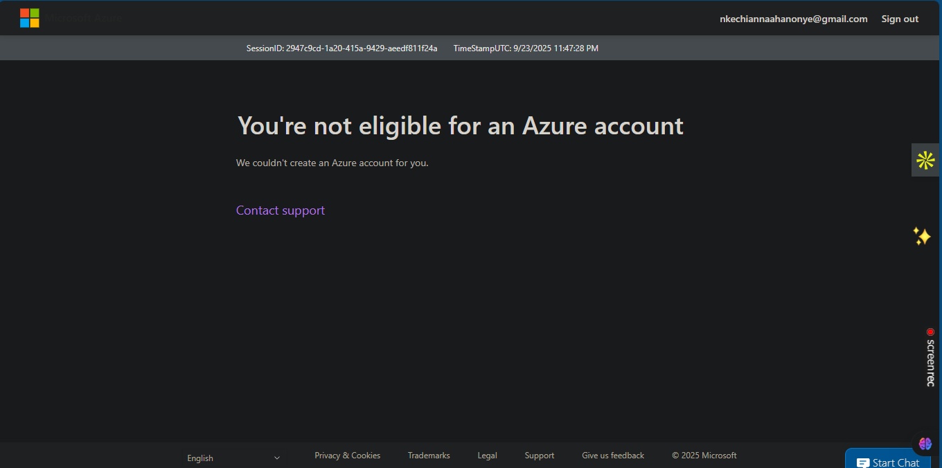 Azure Account Creation - Microsoft Q&A