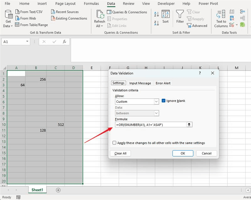 Data validation for multiple cells Excel - Microsoft Q&A