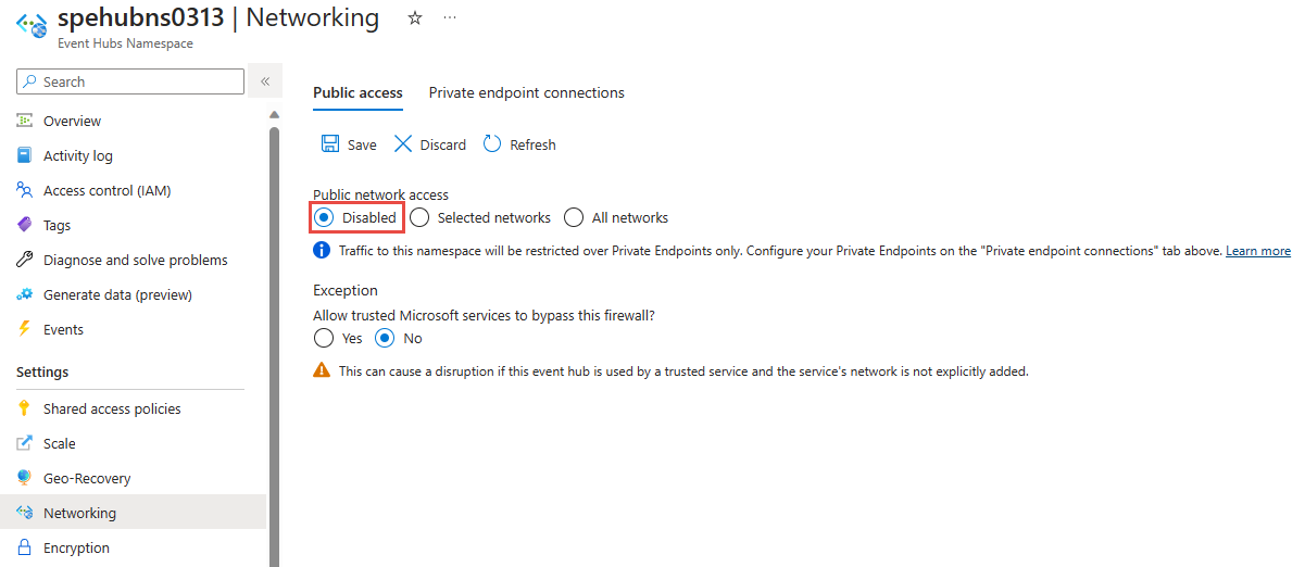 Event Hub Namespace Not Resolving With Private Endpoints Private Ip