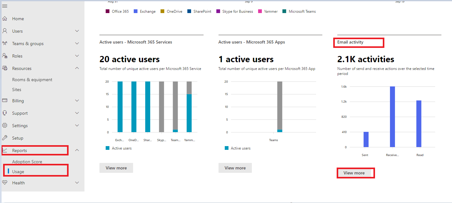 How to find history log or usage data for Outlook resource - Microsoft Q&A