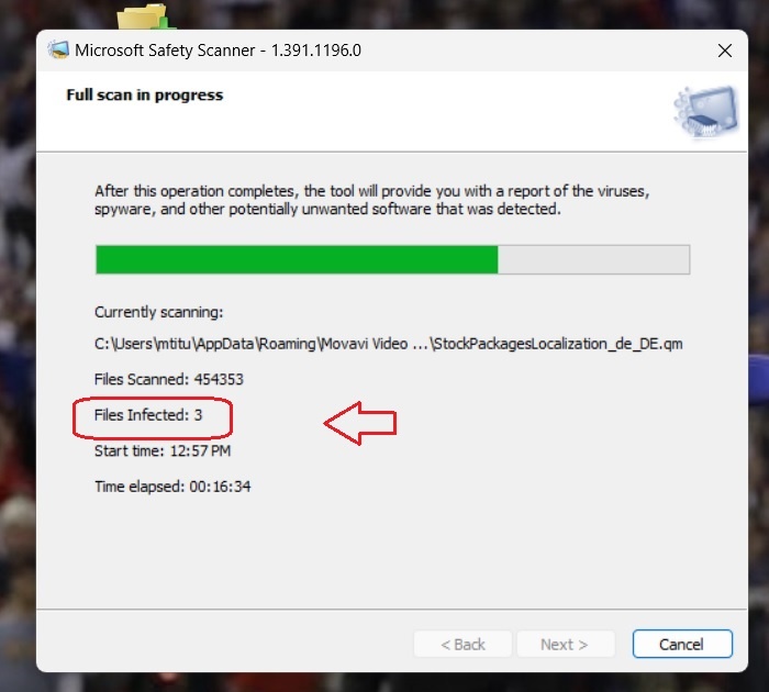 Microsoft Anti-Malware Signature Package scan disappears results of ...