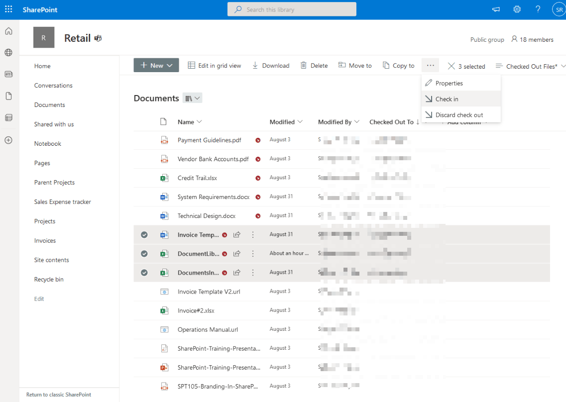 Sharepointの強制チェックインについて - Microsoft Q&A