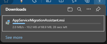 O link para download do 'App Service Migration Assistant' não está ...