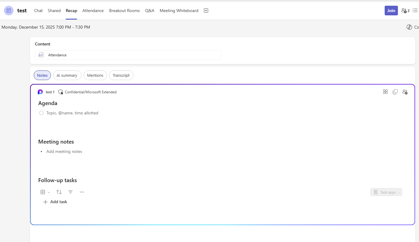 Agenda section missing in MS Teams meetings for some users - Microsoft Q&A