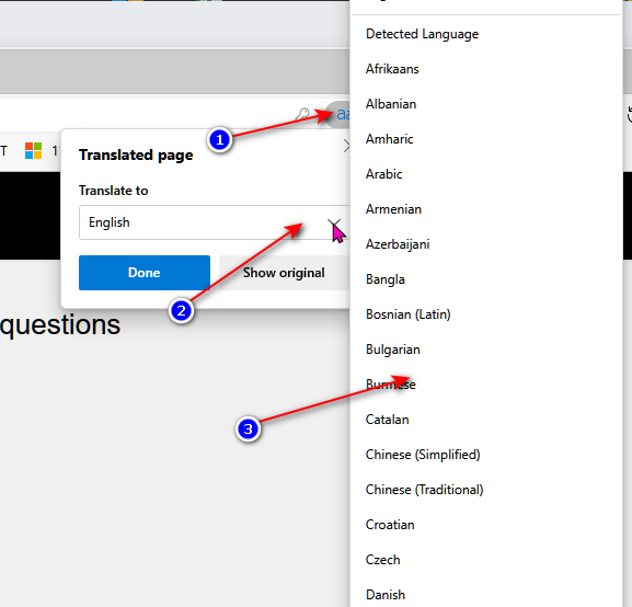 How to force Edge to translate a page even if the current page is ...