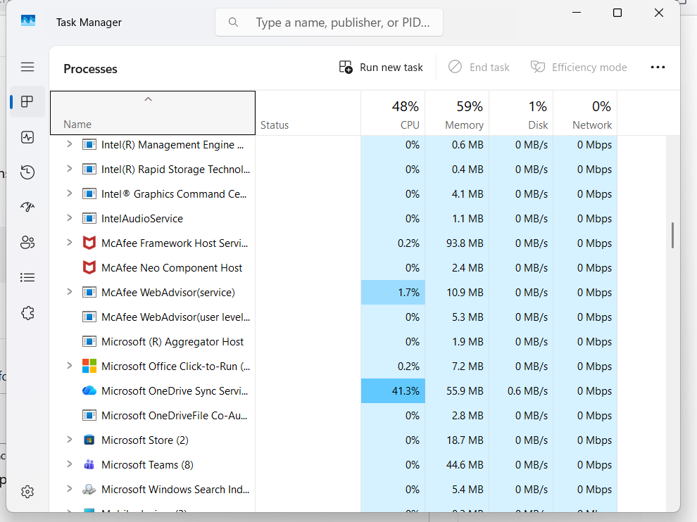 one drive sync service taking 40% CPU - Microsoft Q&A