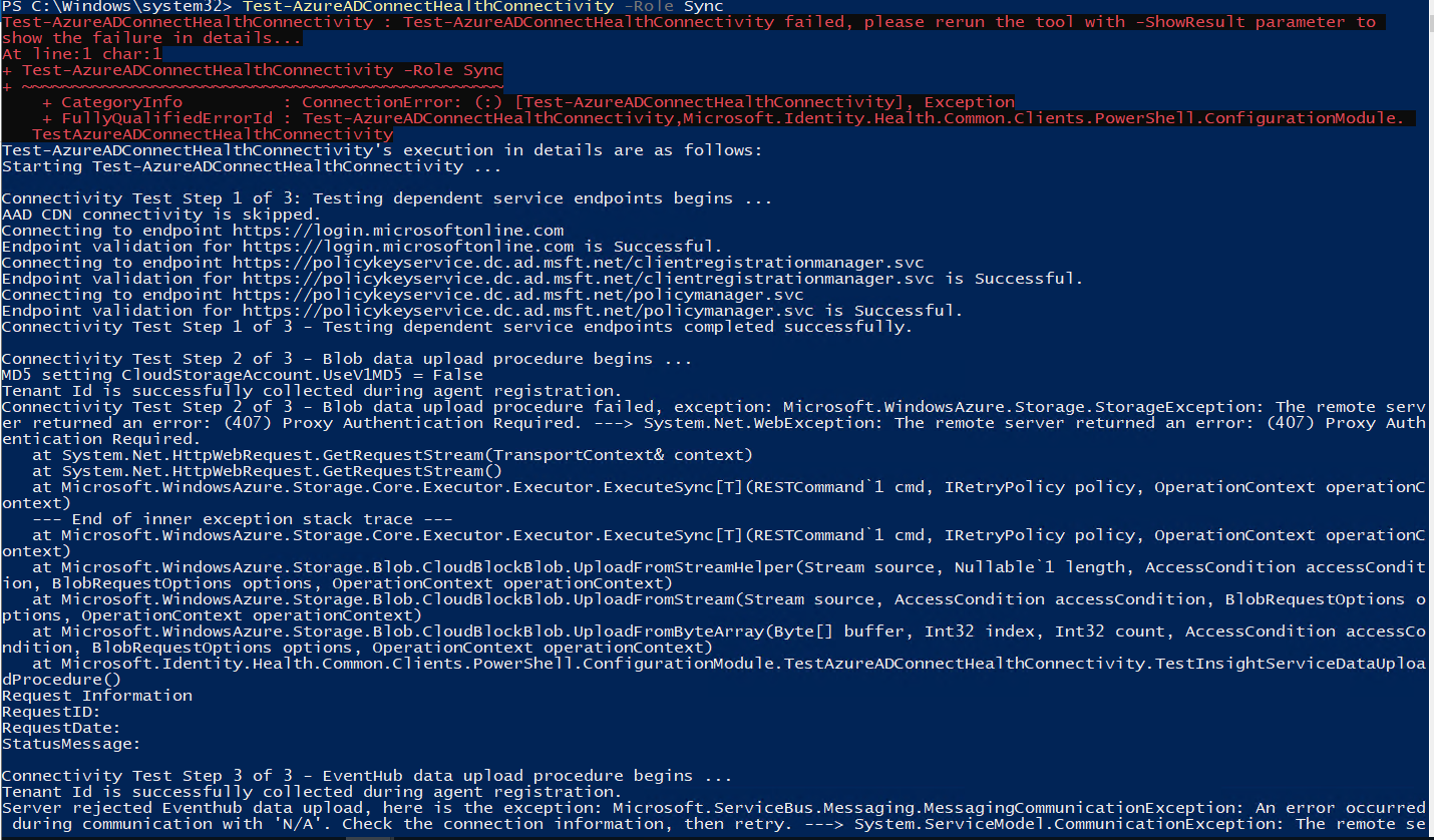 Azure AD Sync health service issues - Microsoft Q&A
