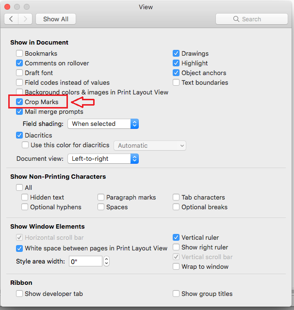 Adding Crop Marks in MAC Word 2016 - Microsoft Q&A