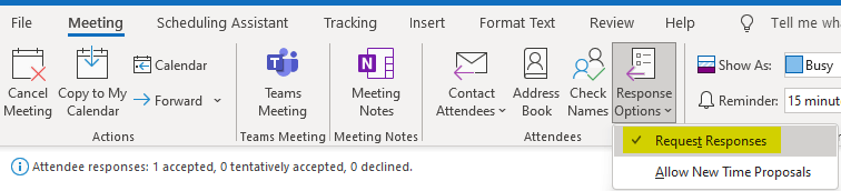 Tracking RSVP's to an outlook calendar invite - Microsoft Q&A