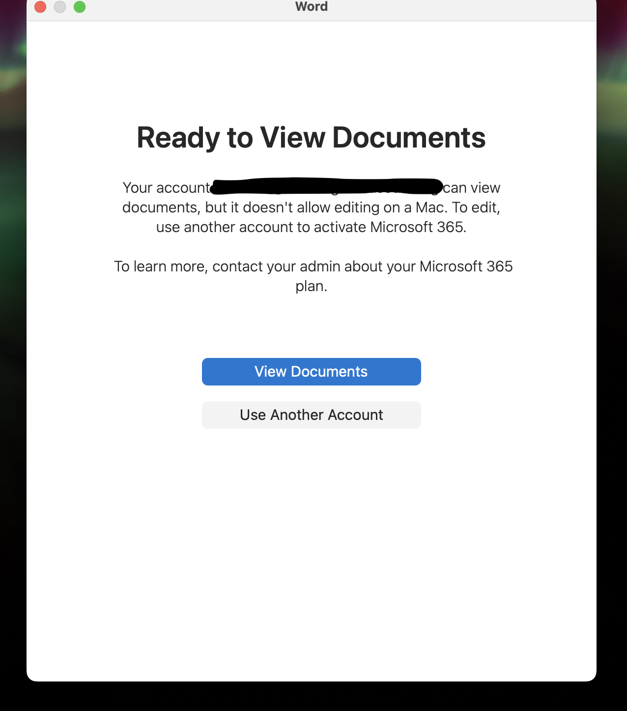 Can't activate Office Home 2024 on Mac with my microsoft account login ...