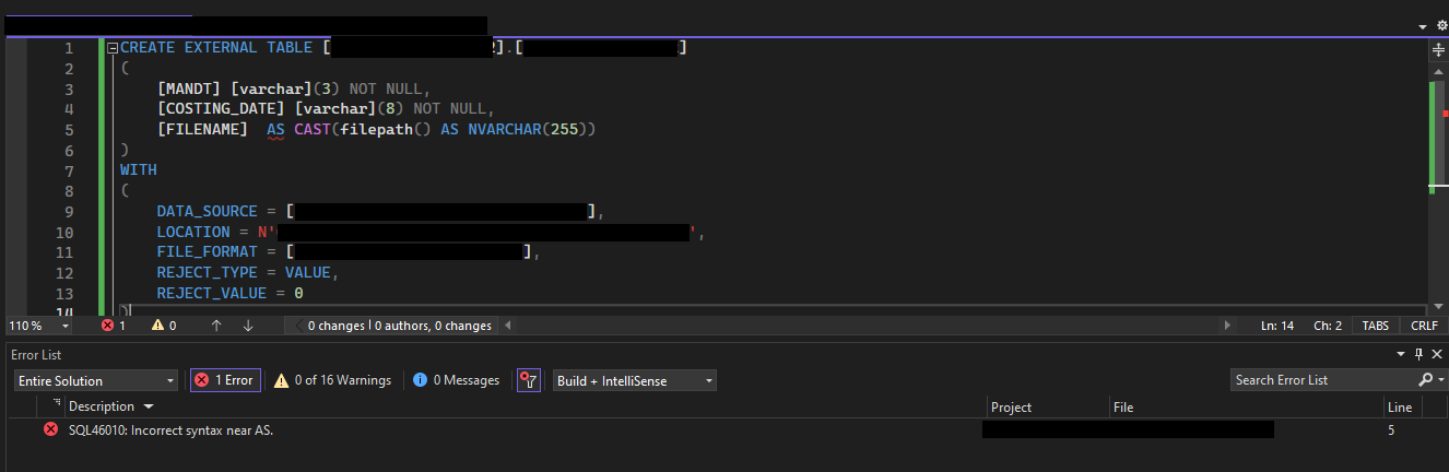 How to add external table with computed column in SQL project in Visual Studio - Microsoft Q&A