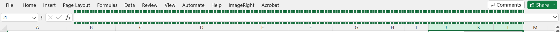In Excel, why does my formula bar have green boxes top and bottom ...