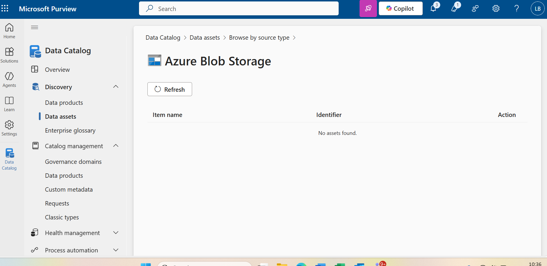 Why can't I see any Data Assets in the free version of Microsoft Purview? - Microsoft Q&A