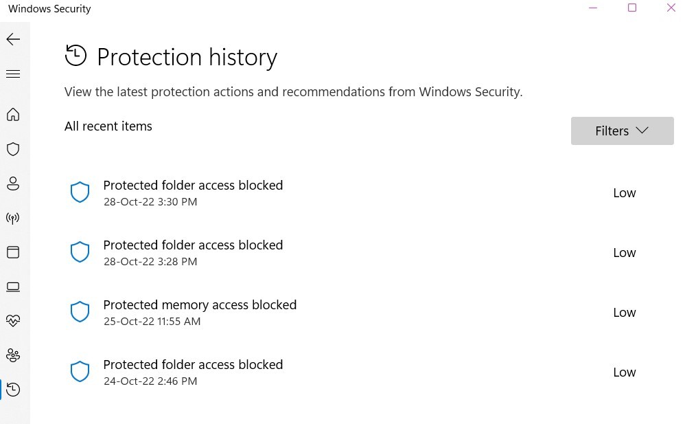 How to delete recent items from Protection History? - Microsoft Q&A