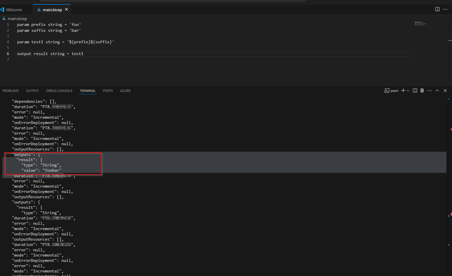 Bug found in portal - Template deployment using custom template - functions in defaultValue in ...