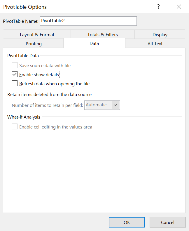 Pivot Tables Not Refreshing After Comparison Operator