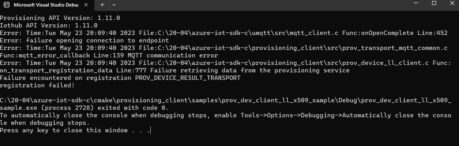 Azure Device provision service not connecting with latest 2023 SDK ...