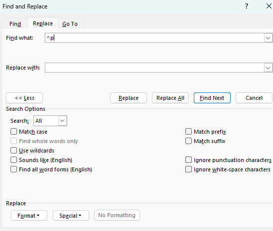 What are the special characters in WORDS and EXCEL? - Microsoft Q&A