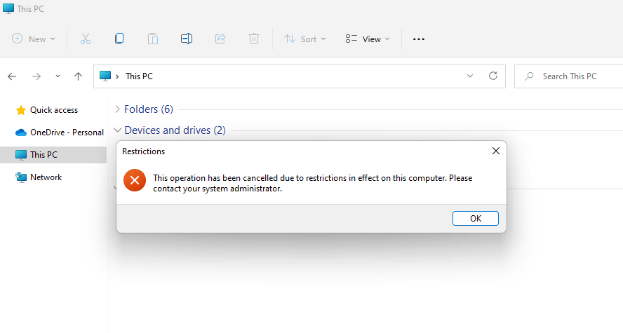 Control Panel and Settings locked due to Restrictions - Microsoft Q&A