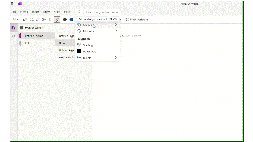Cannot insert shapes anymore in OneNote 365 - Microsoft Q&A