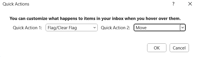 Classic Outlook: How to change quick actions shown when hovering over a ...