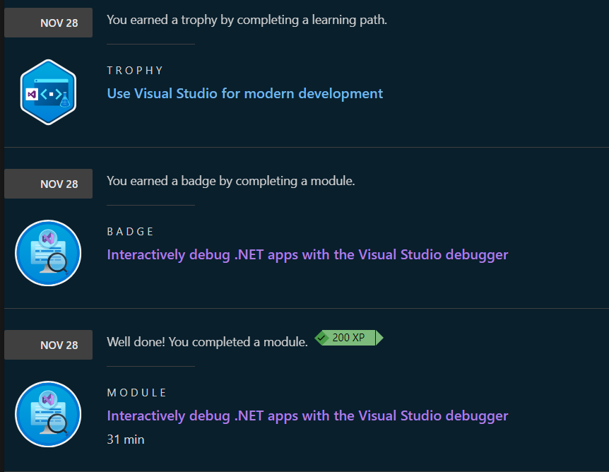 Create And Run Simple C Console Applications Trophy Not Displayed In My Account Microsoft Qanda 