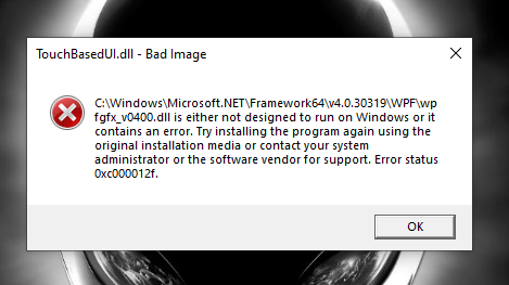 Cant Fix the Bad Image error - Microsoft Q&A