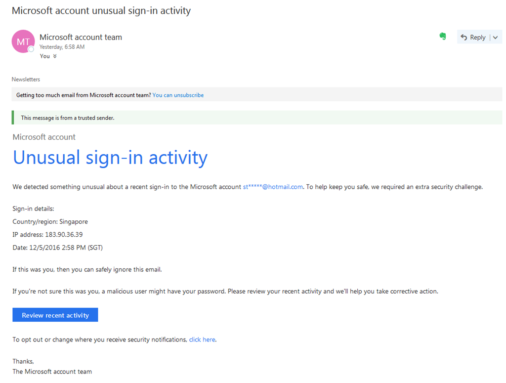 Need help with "Microsoft Account Team" Scam - Microsoft Q&A