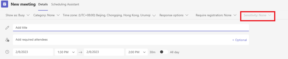 Sensitivity labels on Outlook meetings - Microsoft Q&A