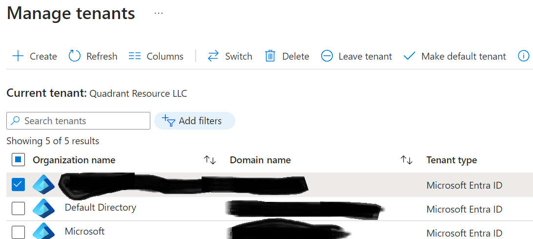 Can't leave a tenant - Microsoft Q&A
