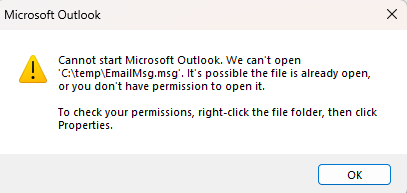 Multi-part email not opening in Outlook - Microsoft Q&A