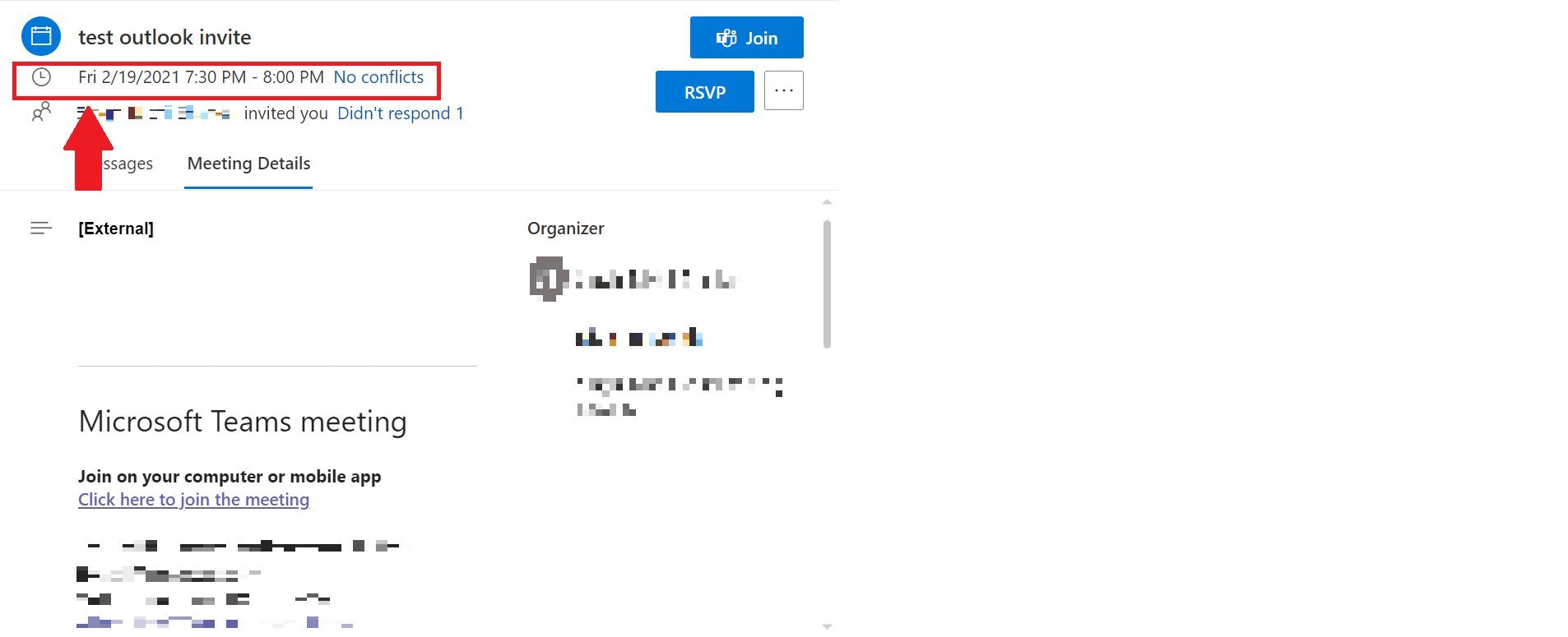 Microsoft team invites have no detail in ie Date,Time for Yandex email ...