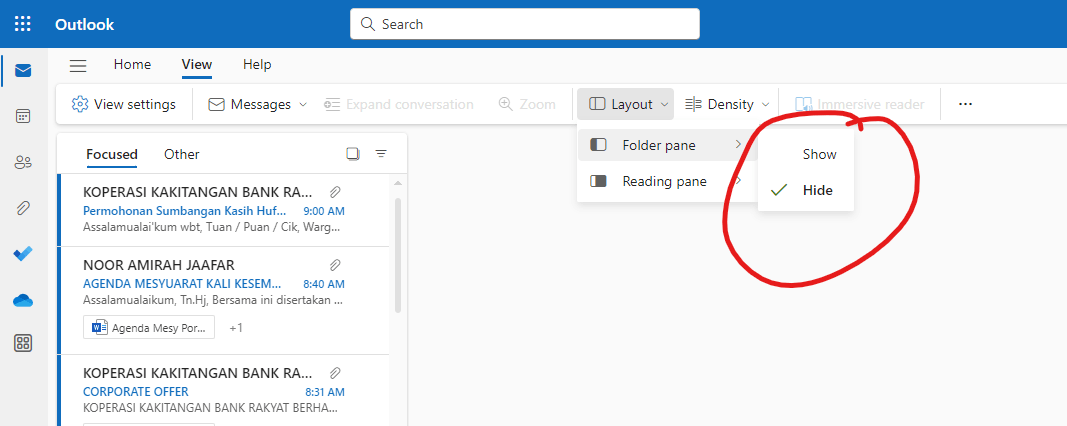 Why my folder pane keep Hide ? - Microsoft Q&A