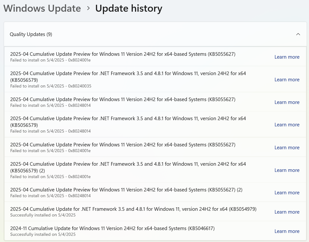 Unable to download and install Windows 11 updates. PC is perpetually ...