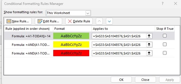 How do I highlight dates red, green and yellow Excel 2021? - Microsoft Q&A